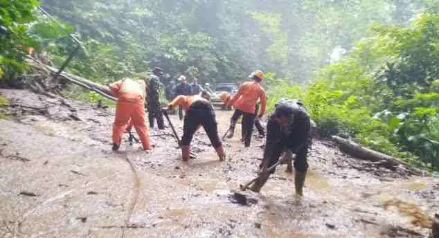 Longsoran Tanah dan Pohon Tumbang Tutup Akses Jalan Cirangkong , Tidak ...